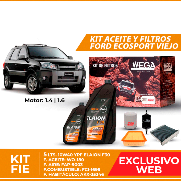 Kit Cambio de Aceite y Filtros para Ford Ecosport » Lubritodo